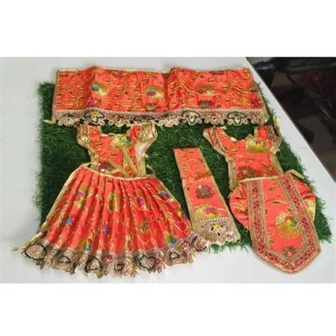 Silk Orange Radha Krishna Poshak Set For Temple At ₹ 222piece In Mathura