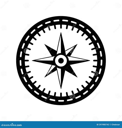 Compass Icon Black Compass Icon In Flat Design Stock Illustration Illustration Of Journey