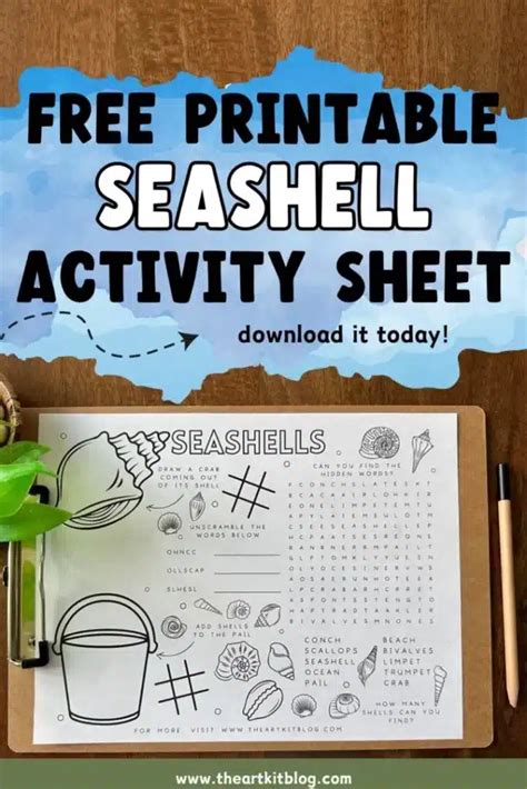 Free Seashell Activity Placemat Free Homeschool Deals
