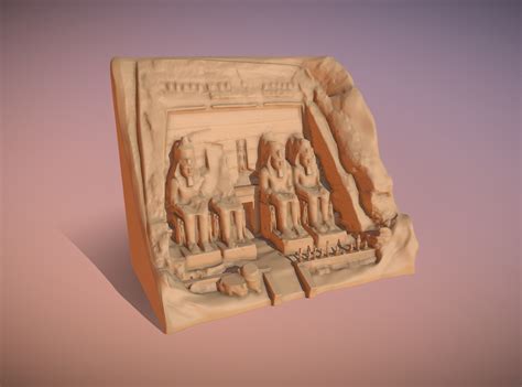 Archivo 3d Abu Simbel Ramses Ii Temple 3d Pintable 🕍・modelo Para