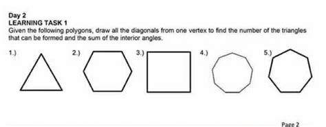 Solved Day 2 Learning Task 1 Given The Following Polygons Draw All