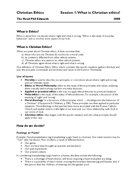Christian Ethics Pdf Christian Ethics Morality