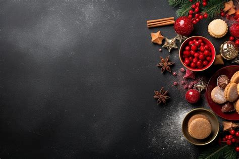 Premium Ai Image Festive Christmas Assortment With Copy Space