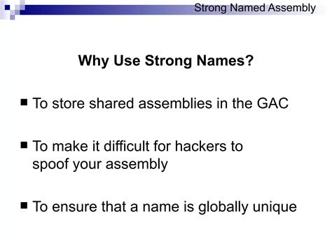 Strong Named Assembly Ppt