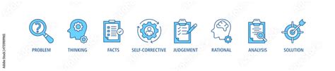 Critical Thinking Banner Web Icon Set Vector Illustration Concept For Analysis Of Facts With An