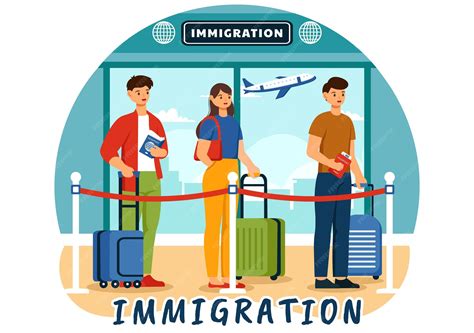 Ilustración Vectorial De Inmigración Movimiento De Personas Con