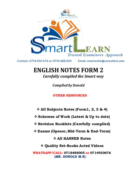 Fillable Online English Language Notes Style Sheet Fax Email Print