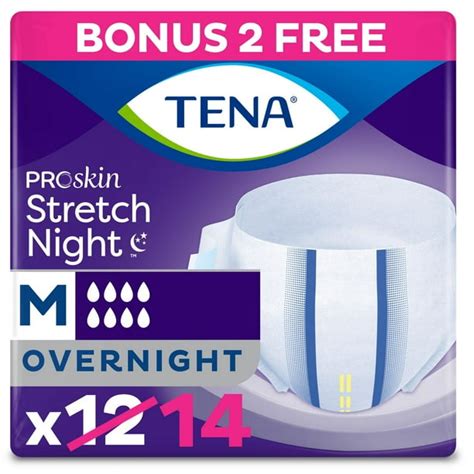 Tena Proskin Stretch Night Brief M 122 14 Count 14 Count Walmartca