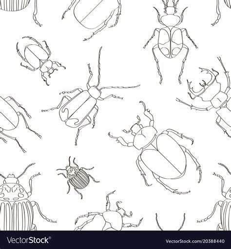 Set Of Beetle Pattern Royalty Free Vector Image