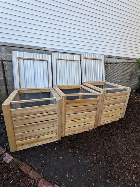 Beautiful Cedar Compost Bins Create Your Own Garden Fertilizer Humus