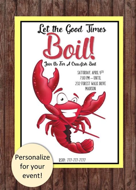 Free Crawfish Boil Invitation Template