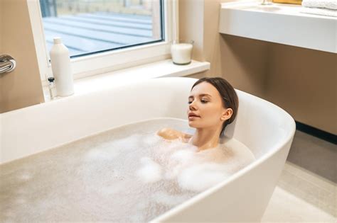 Premium Photo Tranquil Pensive Lovely Young Dark Haired Caucasian