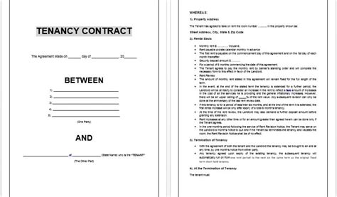 Dubai Tenancy Contract Template Word Tenancy Contract Template