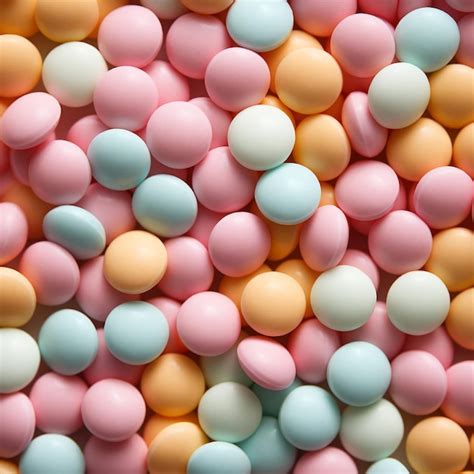 Premium Photo Lentil Shaped Fruit Flavor Candy In Soft Pastel