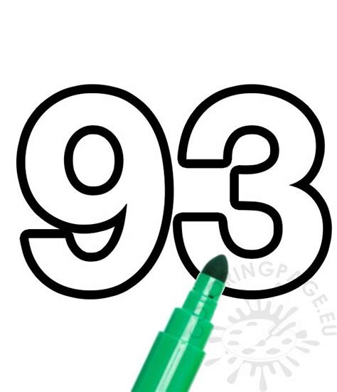 Free Printable Numero 93 Coloring Page