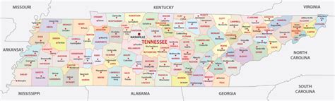 Tennessee Counties Map Mappr