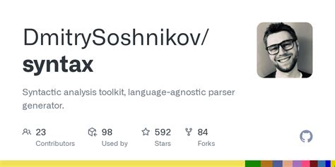 Github Dmitrysoshnikov Syntax Syntactic Analysis Toolkit Language Agnostic Parser Generator