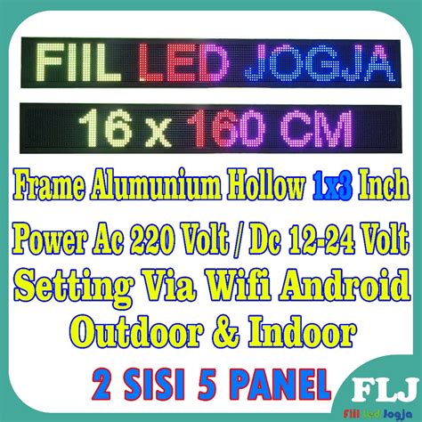 Jual Running Text P10 Outdoor 5 Panel 2 Sisi Ukuran 16x160 Cm Shopee