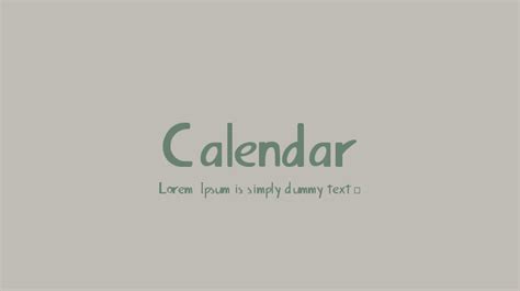 Calendar Font Download Free For Desktop And Webfont