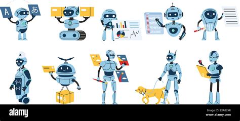 Robots At Work Bots For Translation Package Or Mail Delivery Programming Tasks Healthcare