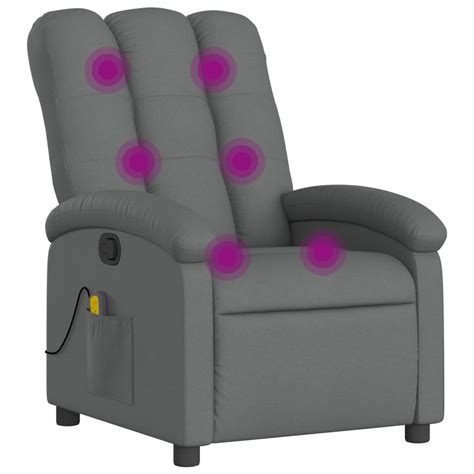 Vidaxl Massage Recliner Chair Dark Grey Fabric Vidaxlie