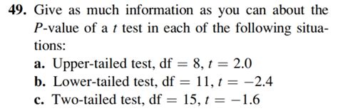 Solved Give As Much Information As You Can About TheP Value Chegg