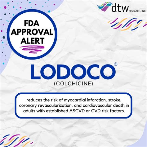 Dtw Research Inc On Linkedin Fdaapprovalalert Lodoco Antiinflammatory Cvd Ascvd Cvdrisks…