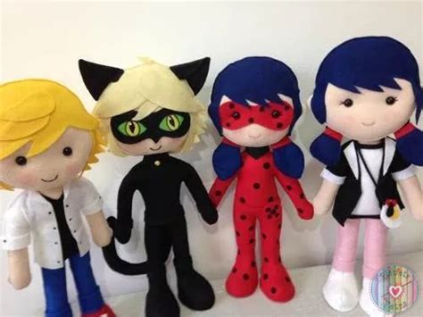 Molde Ladybug Y Cat Noir Miraculous De Fieltro