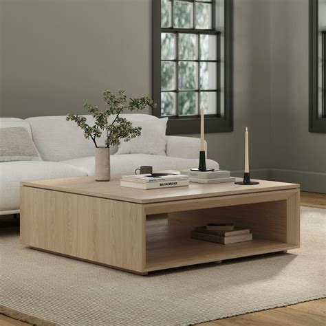 White Oak Coffee Table Decor Square Light Wood Coffee Table White