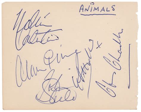 The Animals Signatures Rr Auction