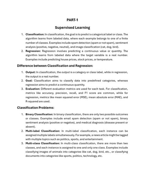 Supervised Learning Classification Vs Regression Pdf Statistical