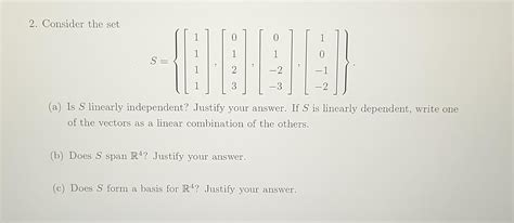 Solved 1 In Each Case Determine Whether Or Not U Is A