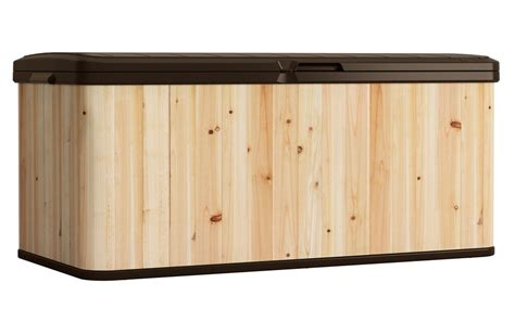 Suncast 120 Gallon Cedar And Resin Deck Box Groupon