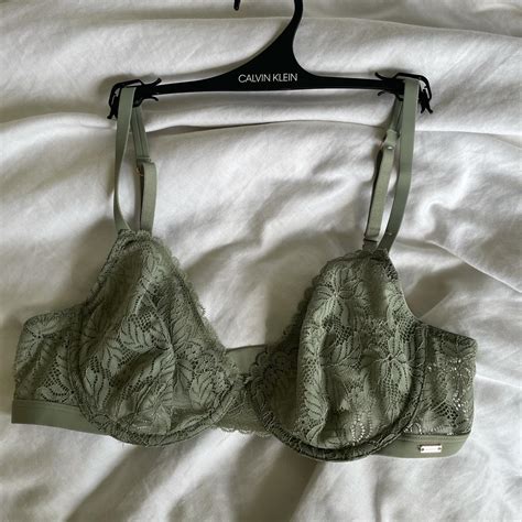 Sage Green Bra No Padding Wired Size 34c Can Fit Depop