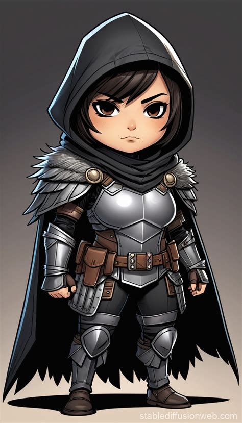 Dark Chibi Female Soldier In Tactical Armor Stable Diffusion Online