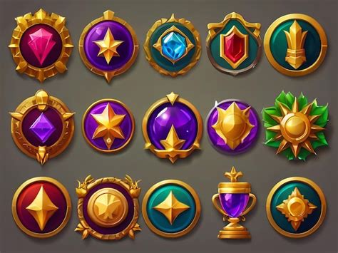 A Collection Of Different Colored Gems Including A Gold Red And Blue