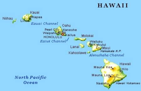World Map Showing Hawaii