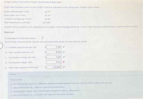 Variable Costs Contribution Margin Contribution