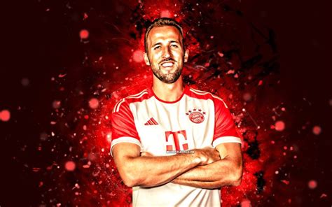 Download Harry Kane 4k Red Neon Lights Bayern Munich Fc Bundesliga