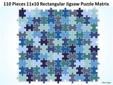 Pieces X Rectangular Jigsaw Puzzle Matrix Powerpoint Templates PowerPoint