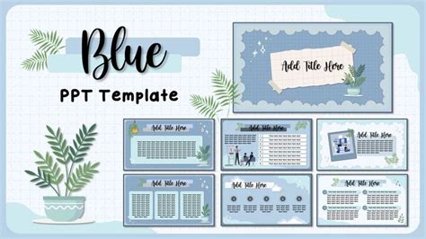 Aesthetic Blue Ppt Template 18 Animated Slide Easy Simple Fre