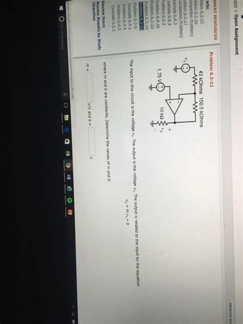 Solved The Input To This Circuit Is The Voltage V S The Chegg