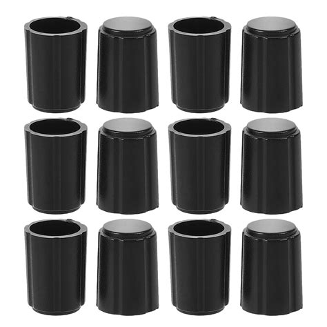 Raindrops 12pcs D Type Guitar Control Knobs Black Potentiometer Volume