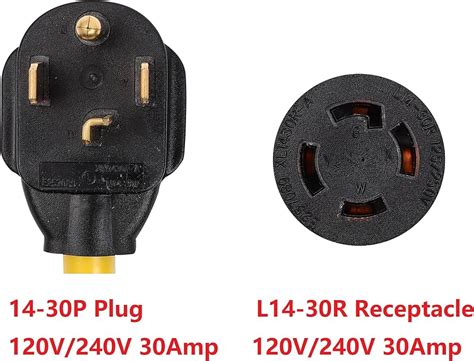 30 Amp Rv Extension Cord Power Cord Adapter With 4 Outlets And Circuit