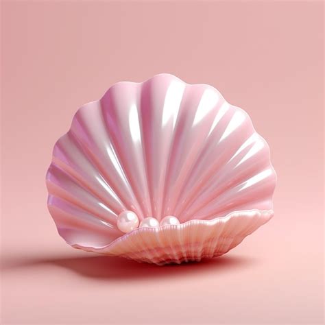 Premium Photo 3d Rendered Image Of A Pink Sea Shell With Beautiful