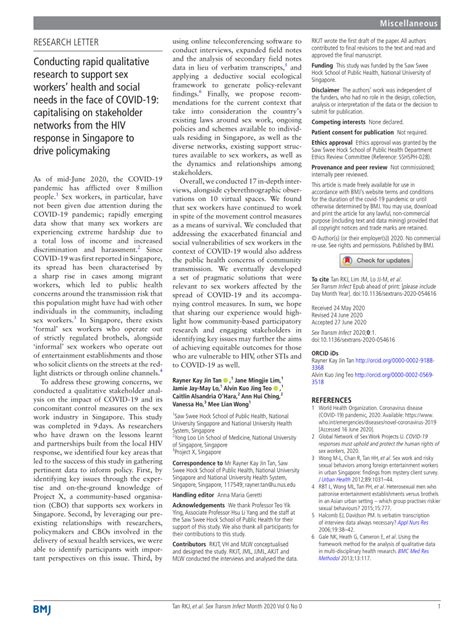 Pdf Conducting Rapid Qualitative Research To Support Sex Workers