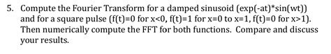 Solved Compute The Fourier Transform For A Damped Sinusoid