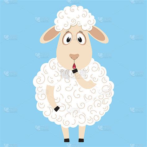 可爱的毛茸茸的绵羊