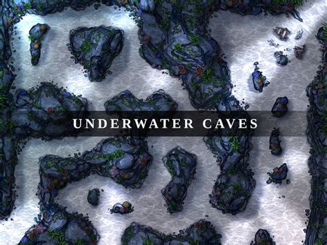 Underwater Caves Battlemap Dnd Battle Map Dandd Dungeons And Dragons