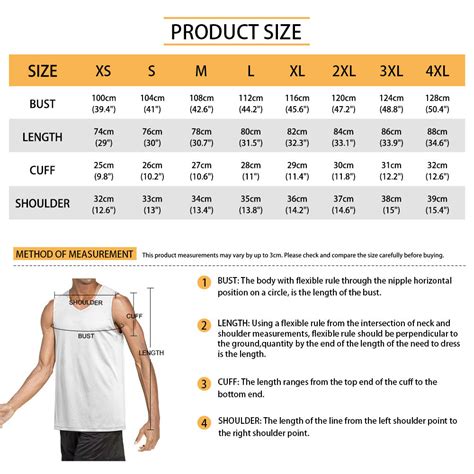 Basketball Singlet Size Chart